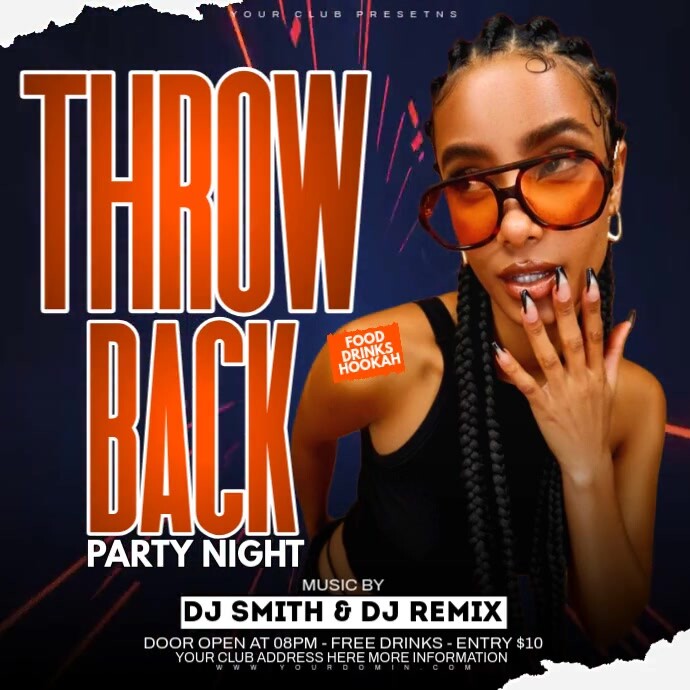 Throwback party night Template | PosterMyWall