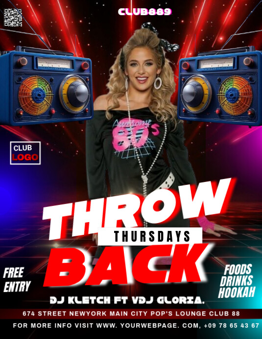 throwback party posters Template | PosterMyWall