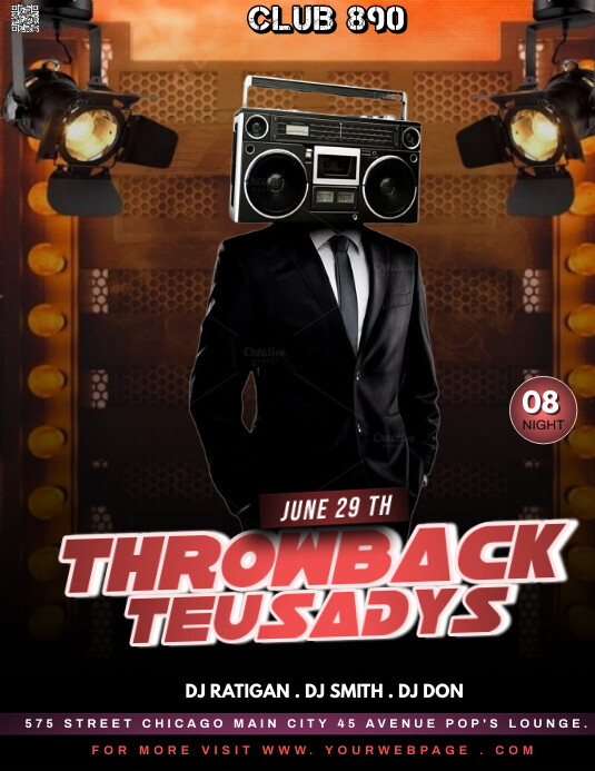 throwback party posters Template | PosterMyWall