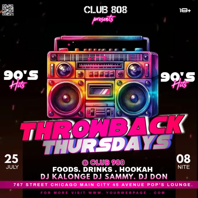throwback party posters Template | PosterMyWall