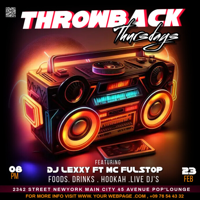 Throwback party posters Template | PosterMyWall