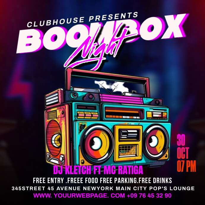 throwback party posters Template | PosterMyWall