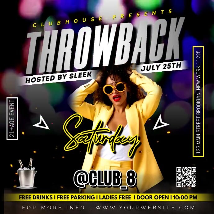 Copy of THROWBACK SATURDAY PARTY FLYER TEMPLATE | PosterMyWall