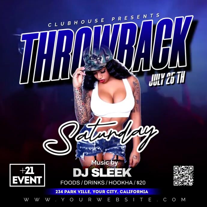 Plantilla de THROWBACK SATURDAY PARTY FLYER TEMPLATE | PosterMyWall