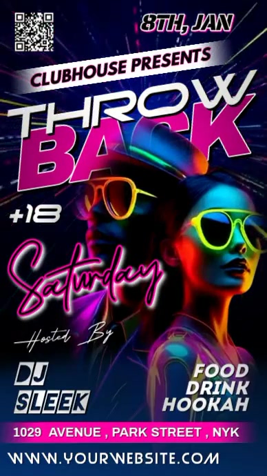 Plantilla de THROWBACK SATURDAY PARTY TEMPLATE | PosterMyWall