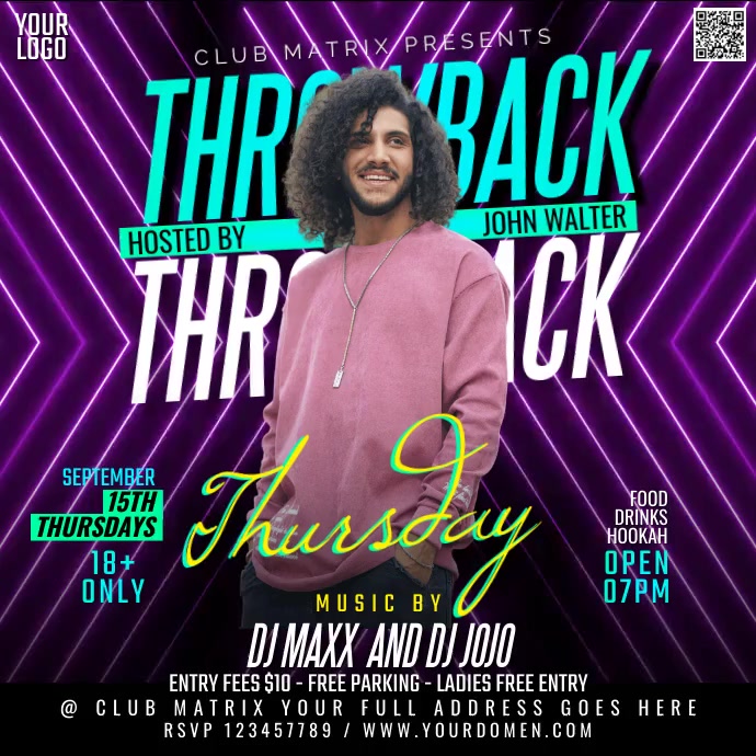 Plantilla de Retroceso Jueves | PosterMyWall