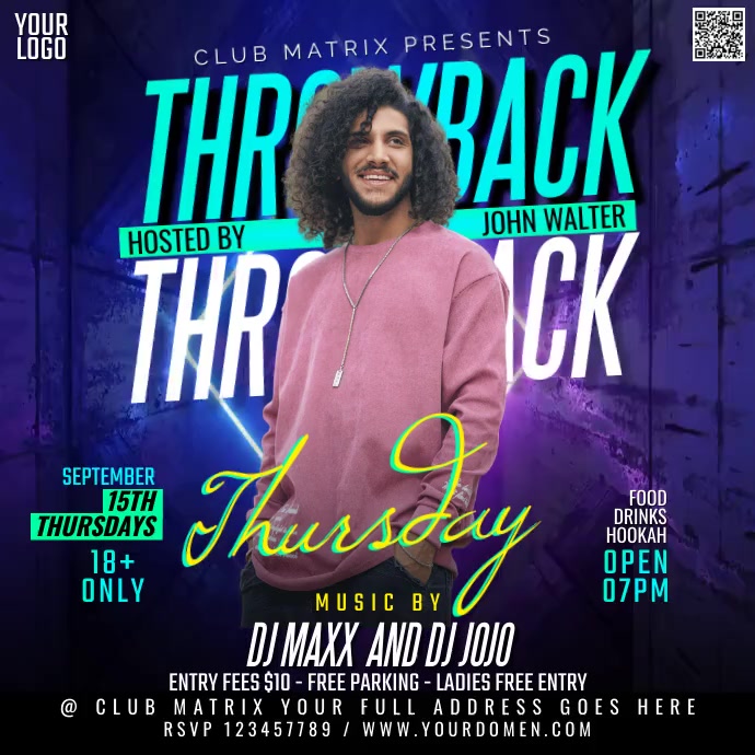 Plantilla de Retroceso Jueves | PosterMyWall