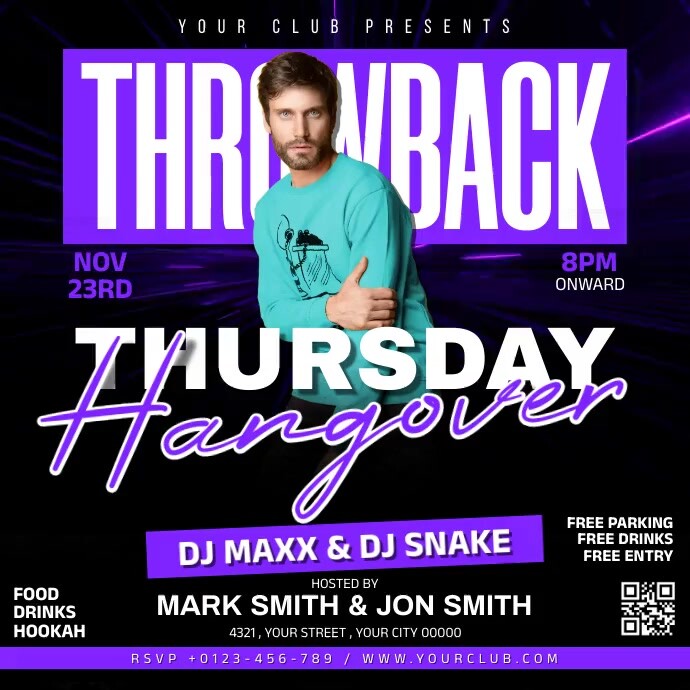 Throwback Thursday Hangover Template | PosterMyWall