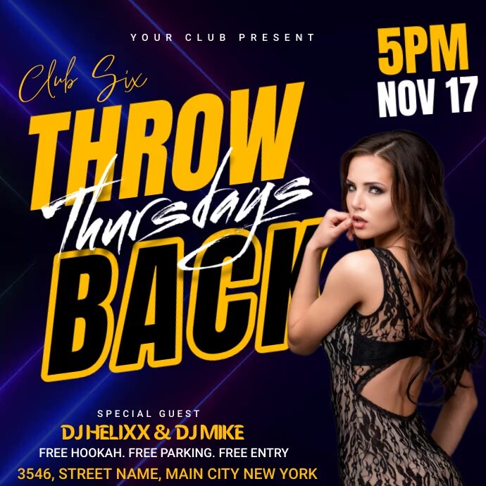 Copy of throwback thursday night party | PosterMyWall