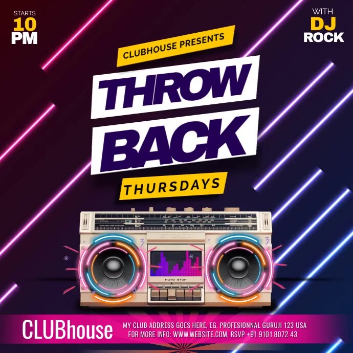 Plantilla de throwback thursday night party | PosterMyWall