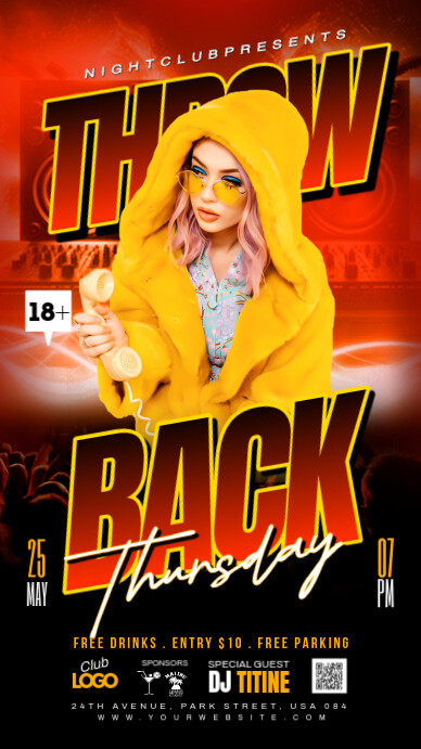 Throwback Thursday Night Party Template | PosterMyWall