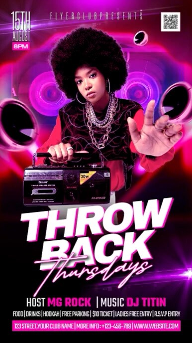 Plantilla de Throwback Thursday Night Party Poster | PosterMyWall