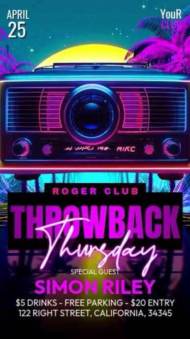 Plantilla de Throwback Thursday Party | PosterMyWall