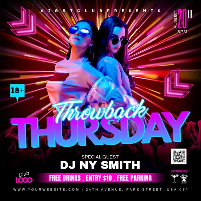 Throwback thursday party flyer เทมเพลต | PosterMyWall