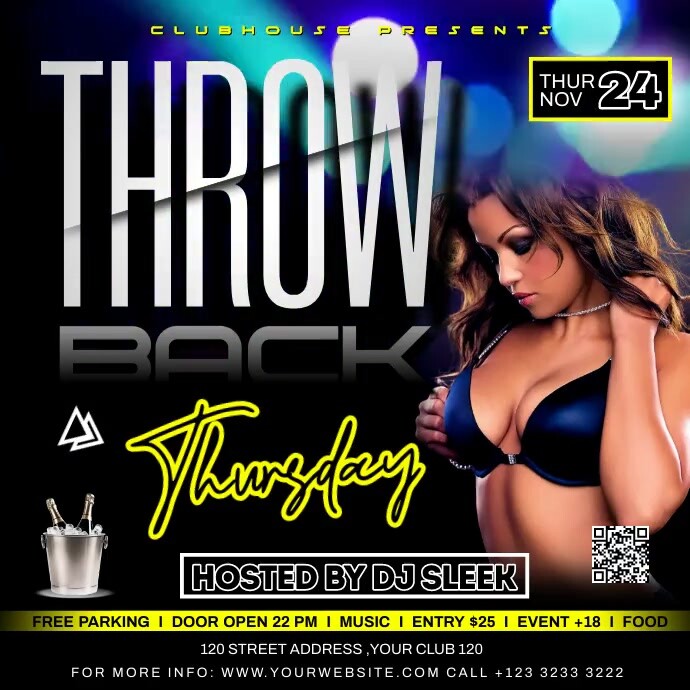 THROWBACK THURSDAY PARTY FLYER TEMPLATE | PosterMyWall