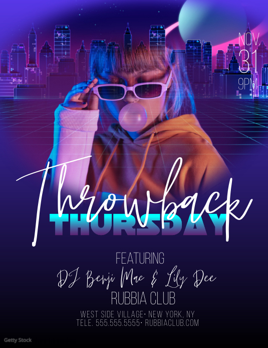 Throwback Thursday Upscale Club Bar Flyer Template | PosterMyWall