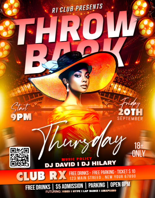 Throwback Thursdays Night Party Flyer Poster/wallboard Template | PosterMyWall