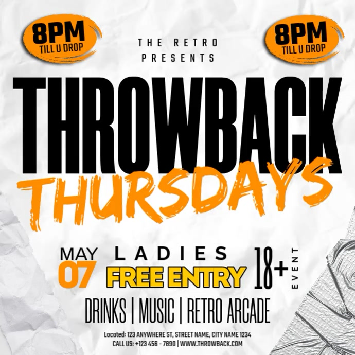 Throwback Thursdays Party Template | PosterMyWall