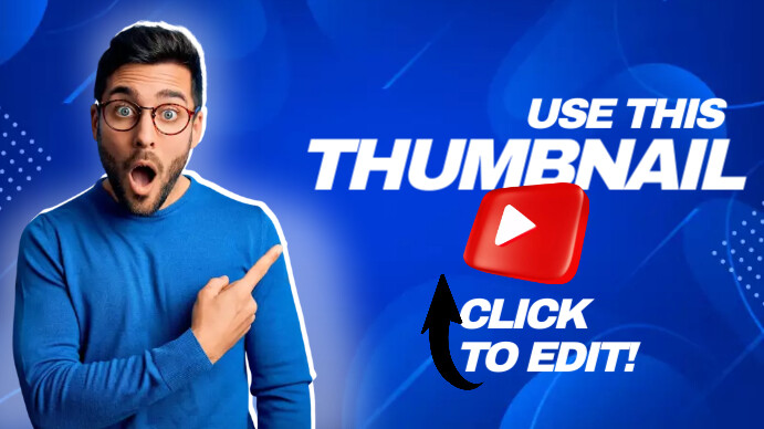 Copy of Thumbnail blue with Man Template | PosterMyWall