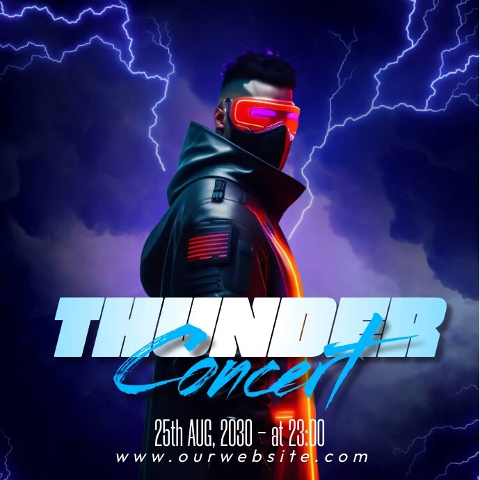 Plantilla de Thunder Concert | PosterMyWall
