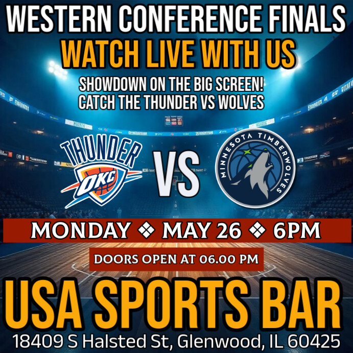 Plantilla de Thunder Vs Wolves Instagram Post | PosterMyWall