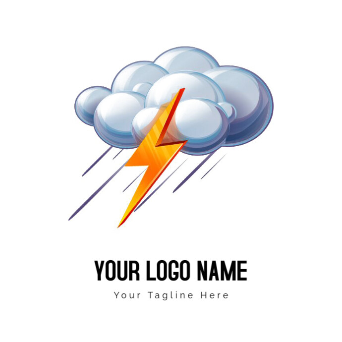 Modèle Thunderstorm Lightning Weather Icon Logo | PosterMyWall
