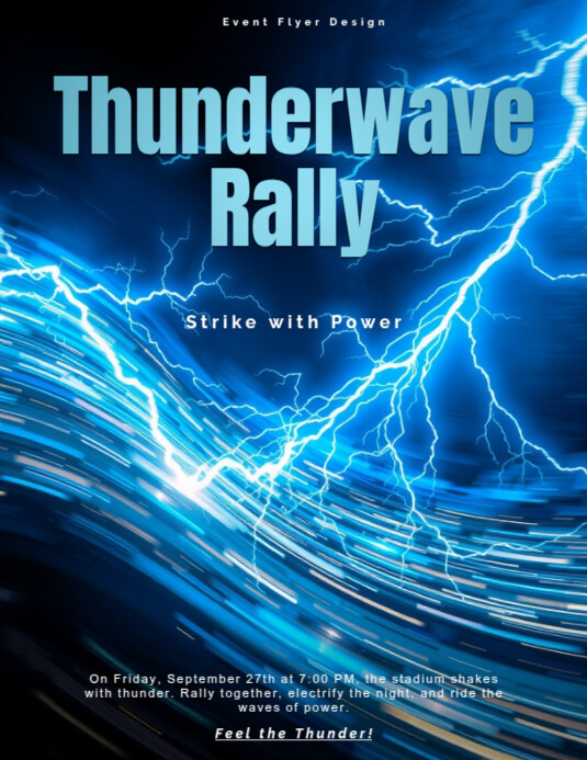 Copy of Thunderwave pep rally lightning flyer template | PosterMyWall