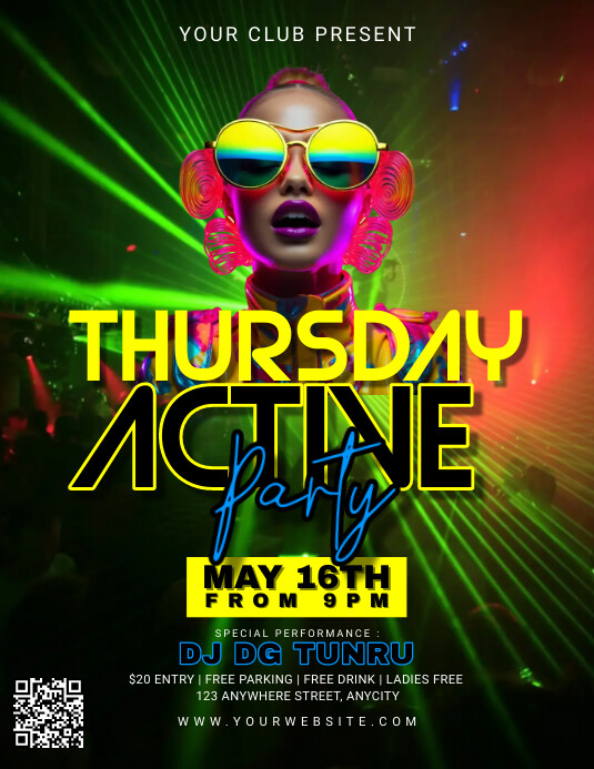 Thursday Active Party Template | PosterMyWall