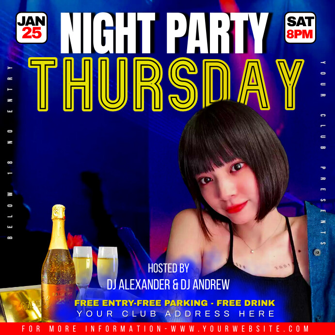 Plantilla de thursday club Night Party | PosterMyWall