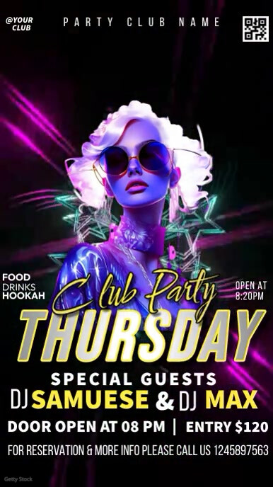 Thursday Club Party Video Template | PosterMyWall