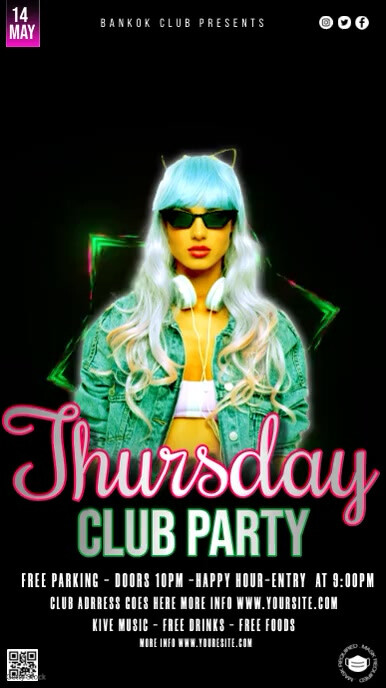 Thursday Club Party Video Template | PosterMyWall