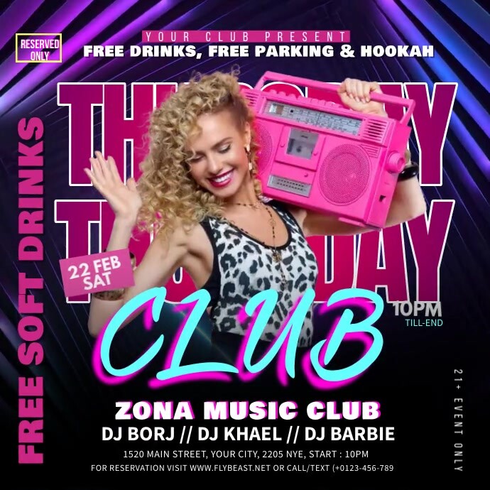 Plantilla de Thursday Club Video | PosterMyWall