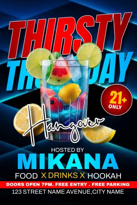 Thursday Cocktail Night Template | PosterMyWall