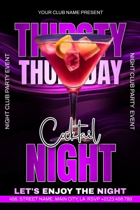 Copy of Thursday Cocktail Night | PosterMyWall
