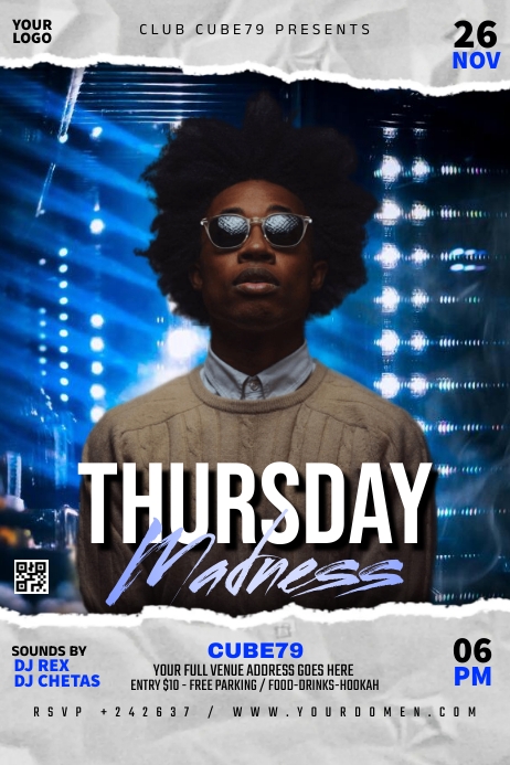 Plantilla de Locura Del Jueves | PosterMyWall