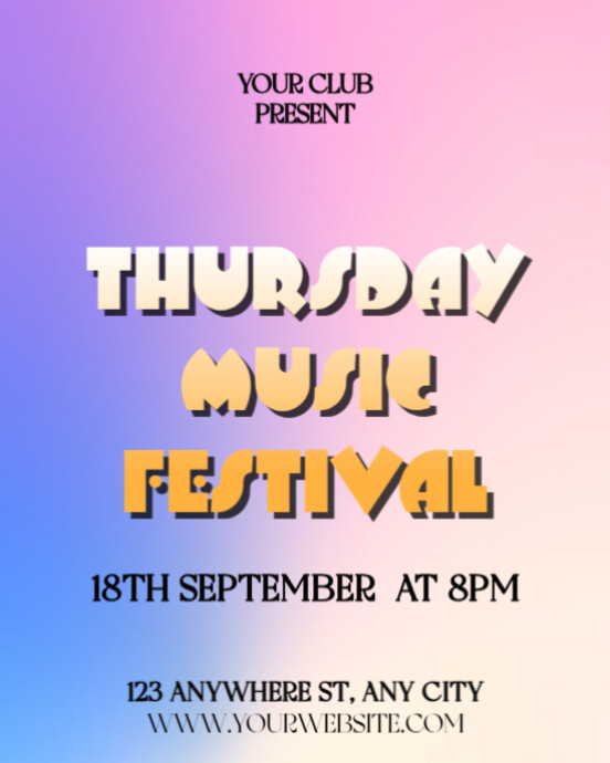 thursday music festival Template | PosterMyWall