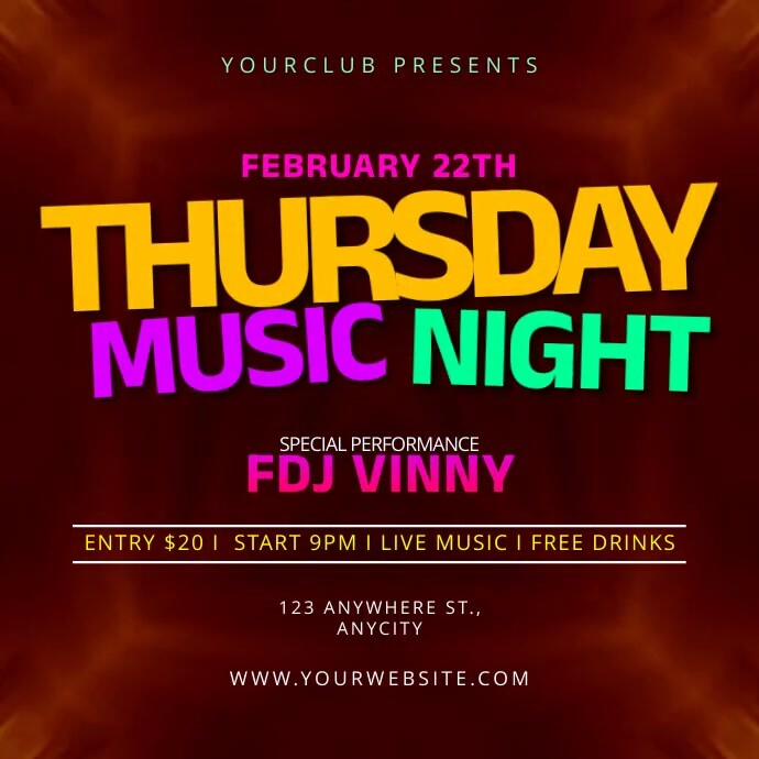 Thursday Music Night Template | PosterMyWall