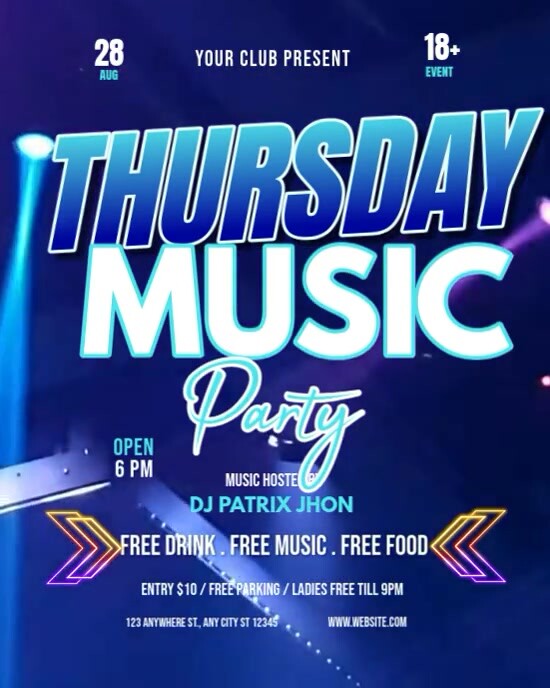 Thursday music party Template | PosterMyWall