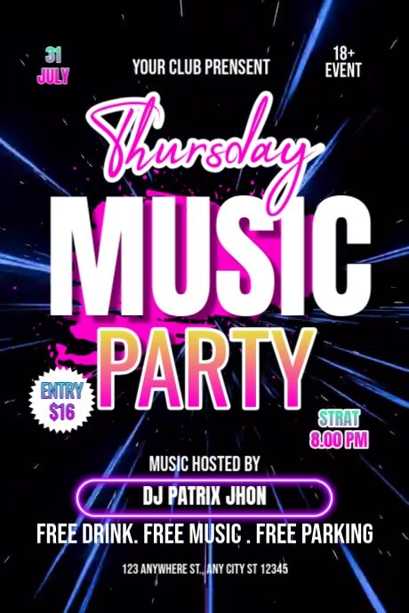 Thursday music party Template | PosterMyWall