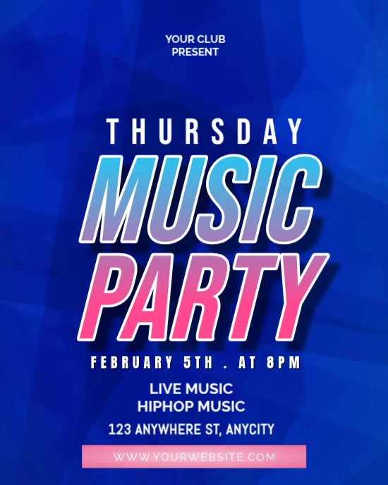 THURSDAY MUSIC PARTY Template | PosterMyWall