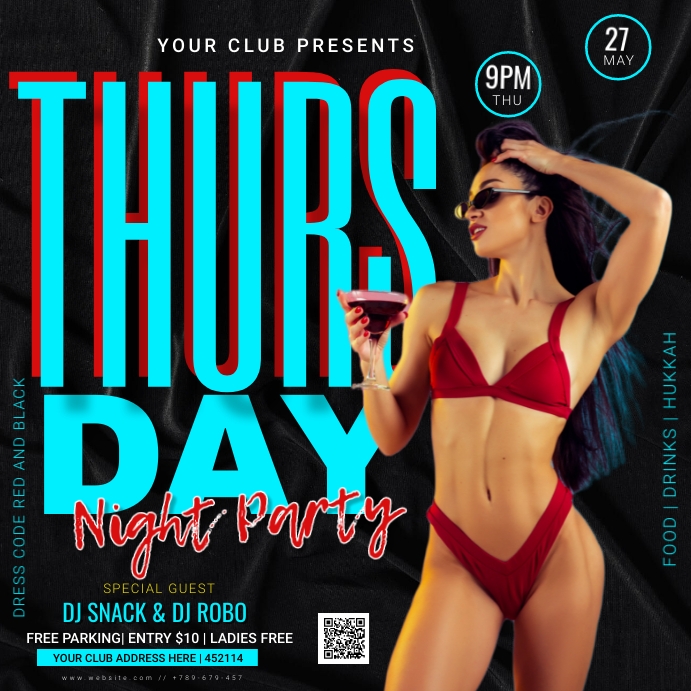 Plantilla de thursday night adult party | PosterMyWall