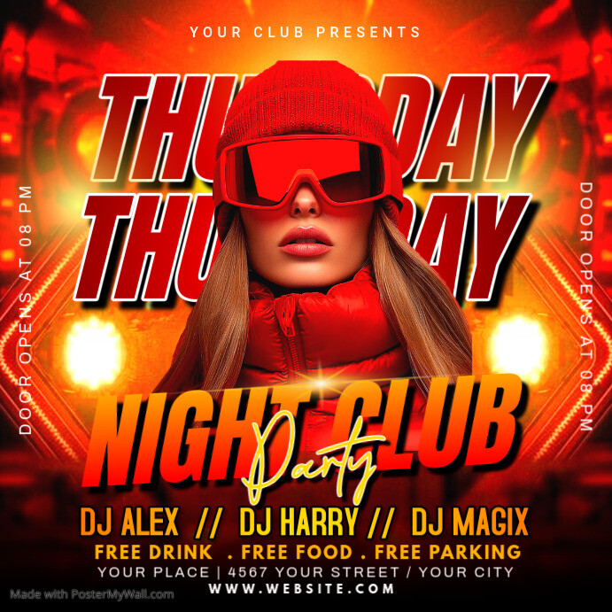 Plantilla de thursday night club party flyer | PosterMyWall