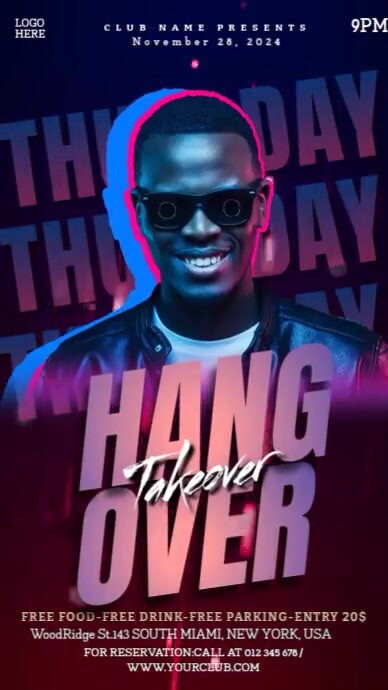 Thursday Night Hangover Template | PosterMyWall