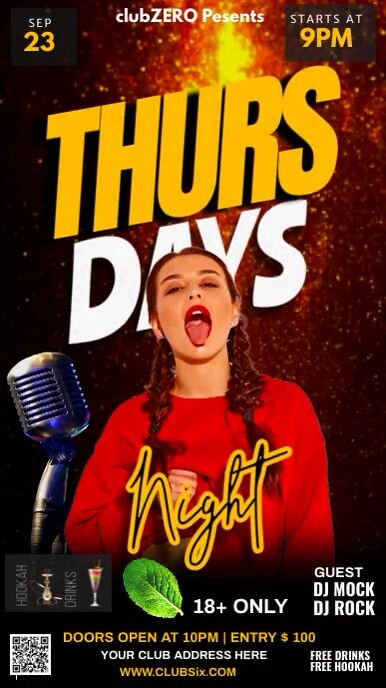 thursday night nightclub party event disco Template | PosterMyWall