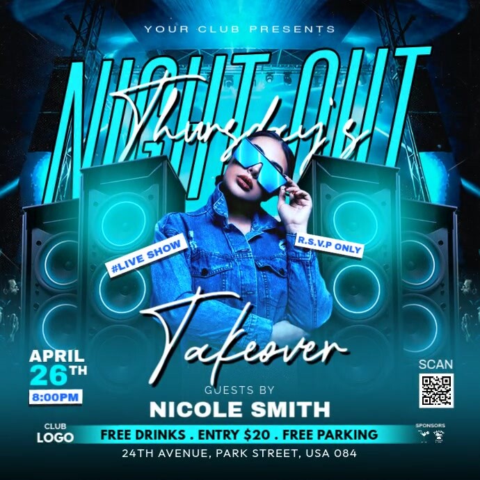Thursday Night Out Party Flyer Template | PosterMyWall