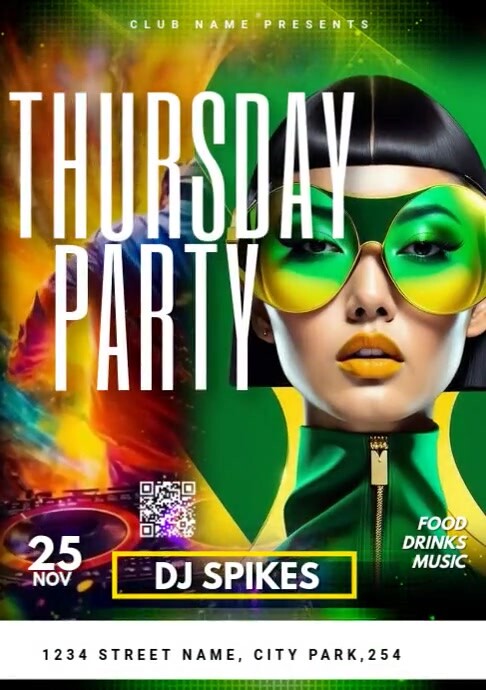 Plantilla de Thursday Night Party A3 | PosterMyWall