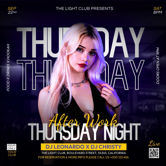 Thursday Night Party Ads Template | PosterMyWall