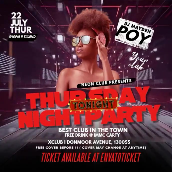 Thursday Night Party Ads Template | PosterMyWall