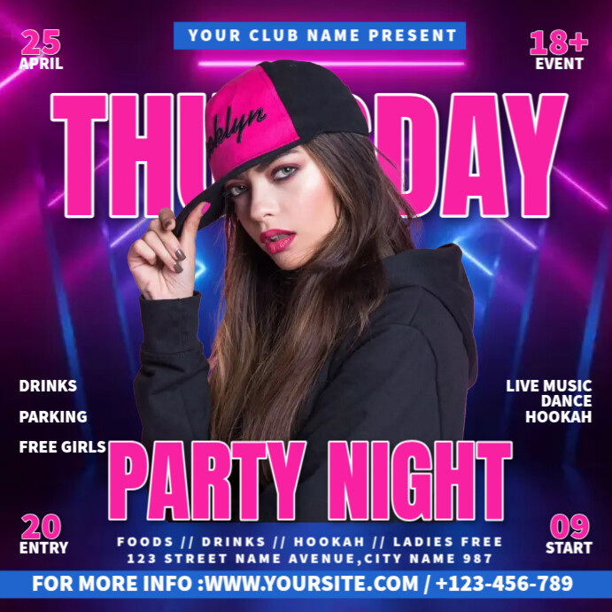 Thursday Night Party Ads Template | PosterMyWall