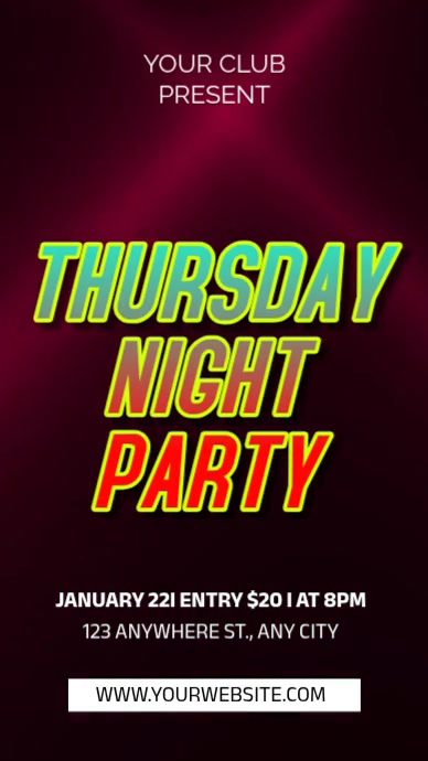 Thursday night party Template | PosterMyWall
